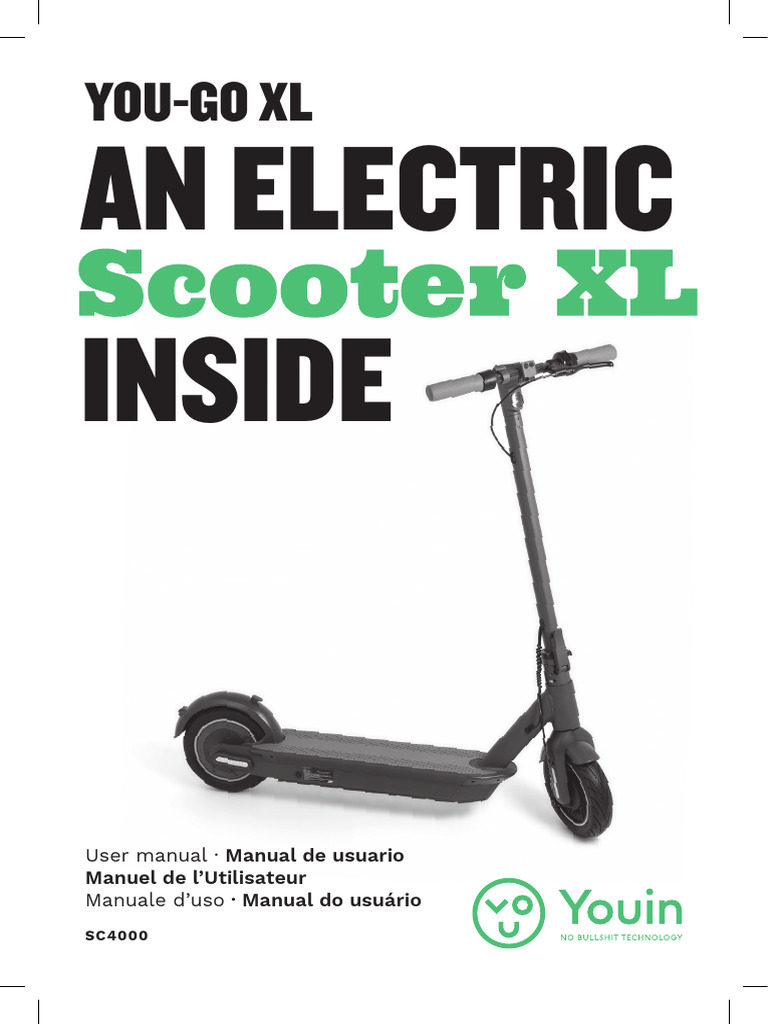 YOU-GO XL Electric Scooter Manual | PDF | Battery Charger | Safety
