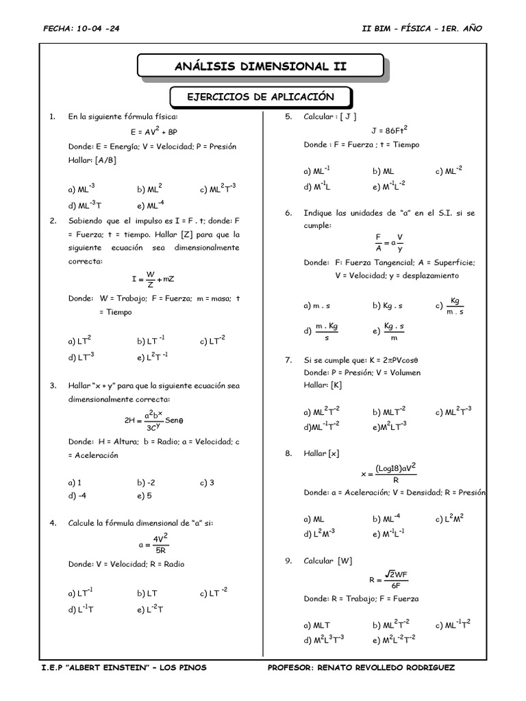 Guia 2 - Fisica Elemental 1 y 2 ° Sec | Descargar gratis PDF | Física Aplicada e ...