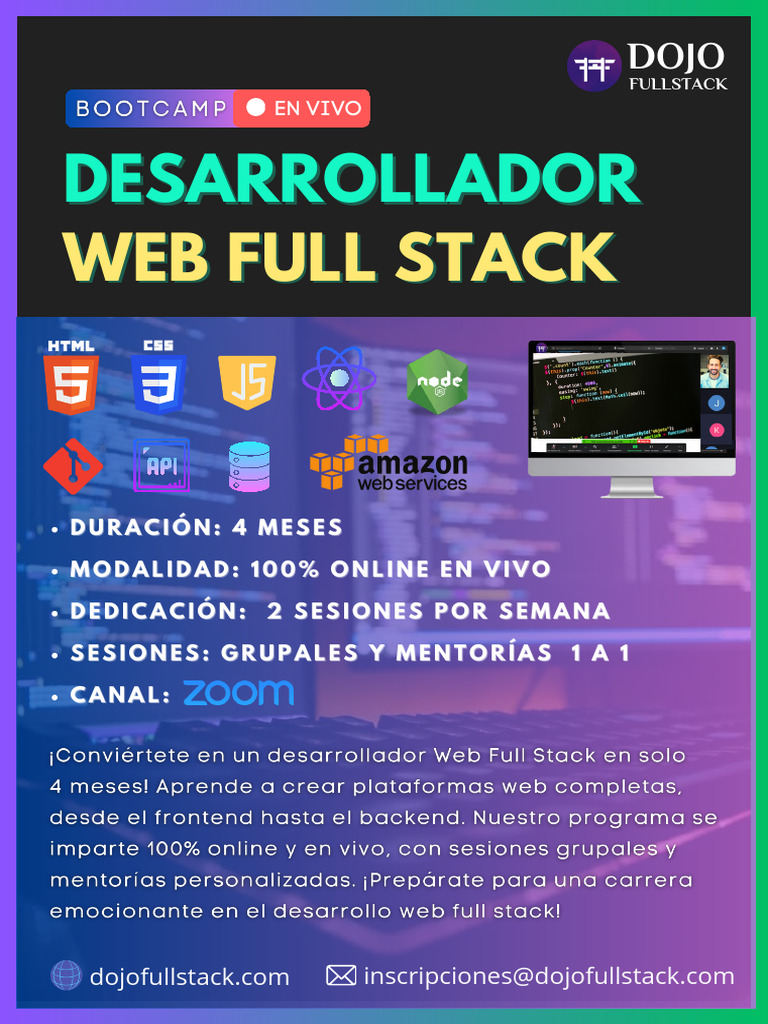 Temario Fullstack 4m 2024 | PDF | Servicios web de Amazon | Red mundial
