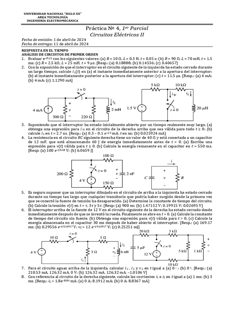 1P Practica4 Circuitos Electricos II | PDF | Red eléctrica | Cantidad