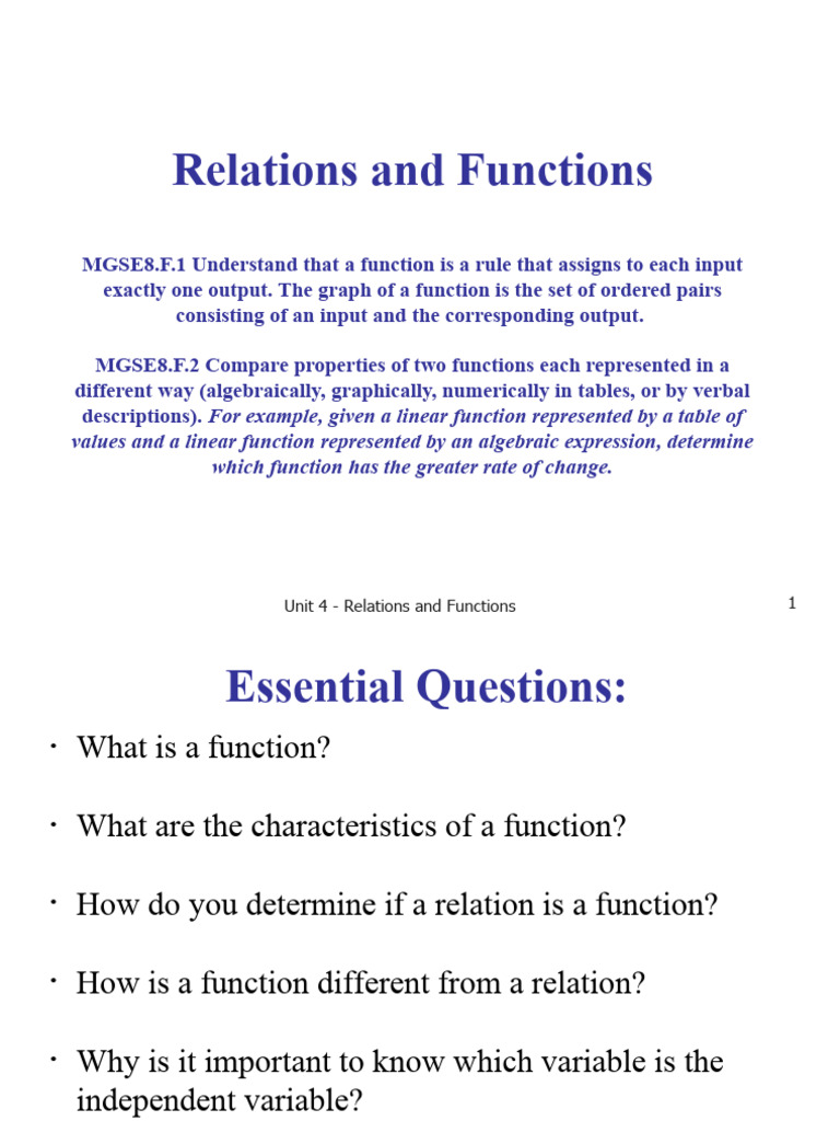 Relations and Functions Power Point | PDF | Function (Mathematics) | Analysis