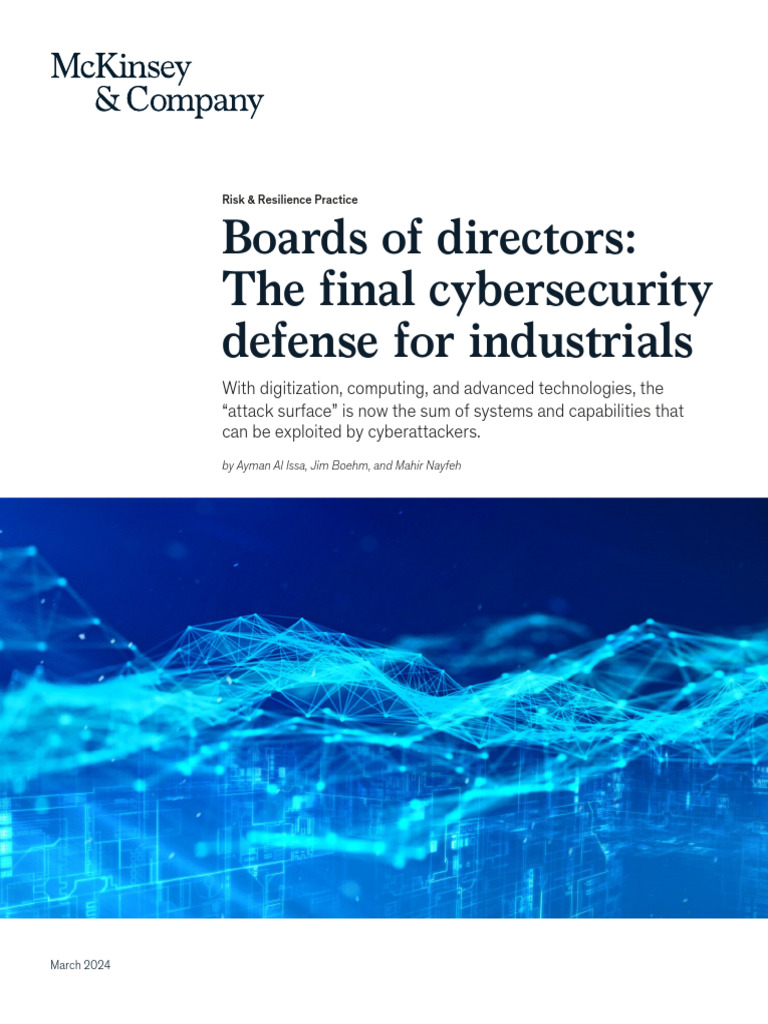 Boards of Directors The Final Cybersecurity Defense For Industrials ...