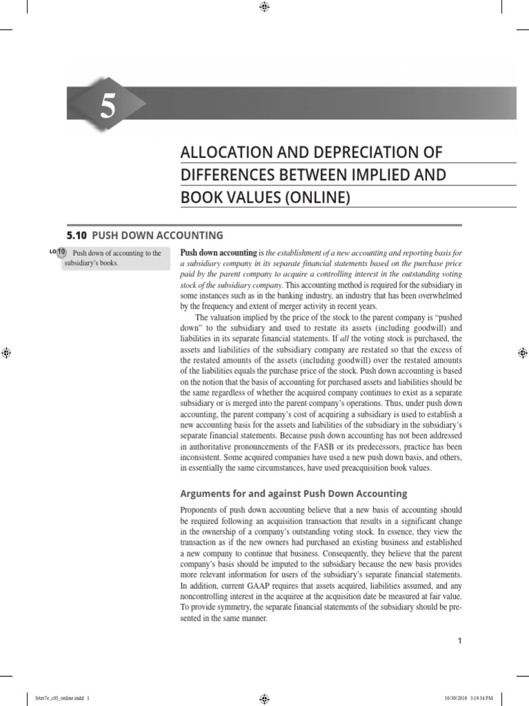 Allocation and Depreciation of Differences Between Implied and Book ...