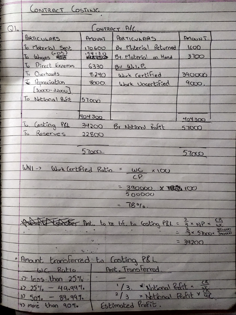 Contract Accounting Answer | PDF