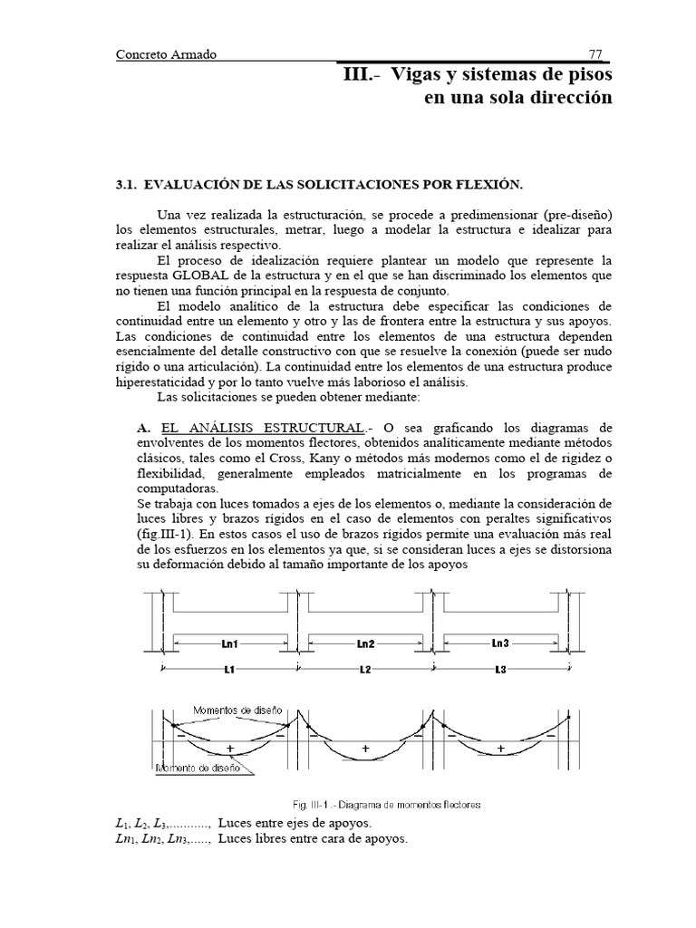 Cap. Iii Vigas y Sistemas de Pisos en Una Sola Direccion | PDF | Viga (Estructura) | Rigidez