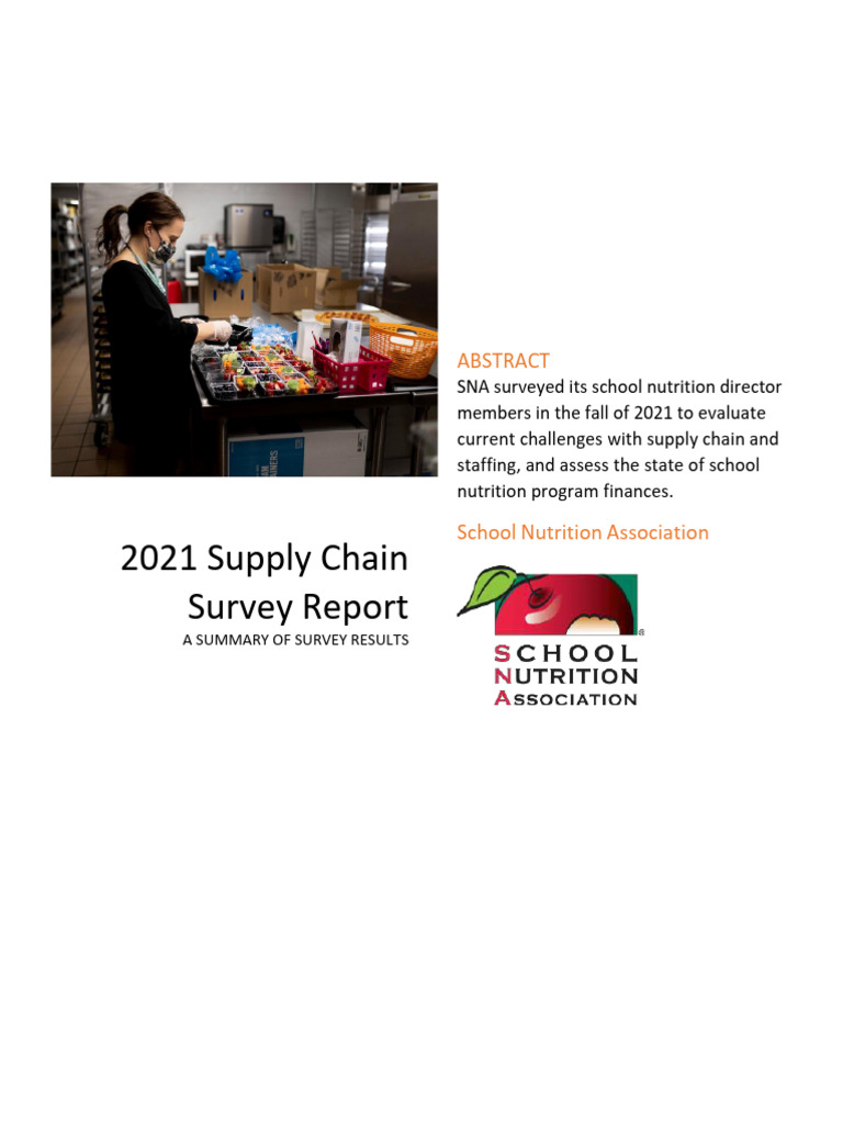 2021 School Nutrition Supply Chain Report | PDF | School Meal