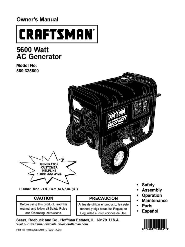 Sears 10hp Generator | PDF | Ac Power Plugs And Sockets | Mains Electricity