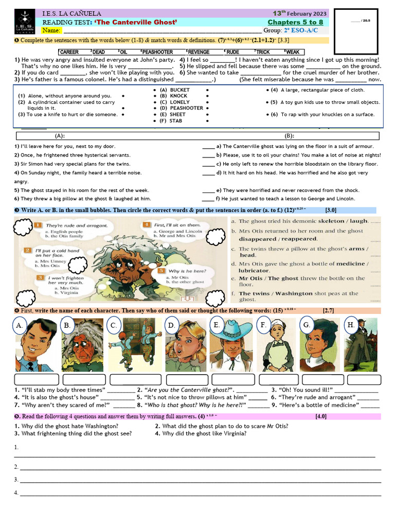 EXAM - CANTERVILLE GHOST - 5 To 10 | PDF