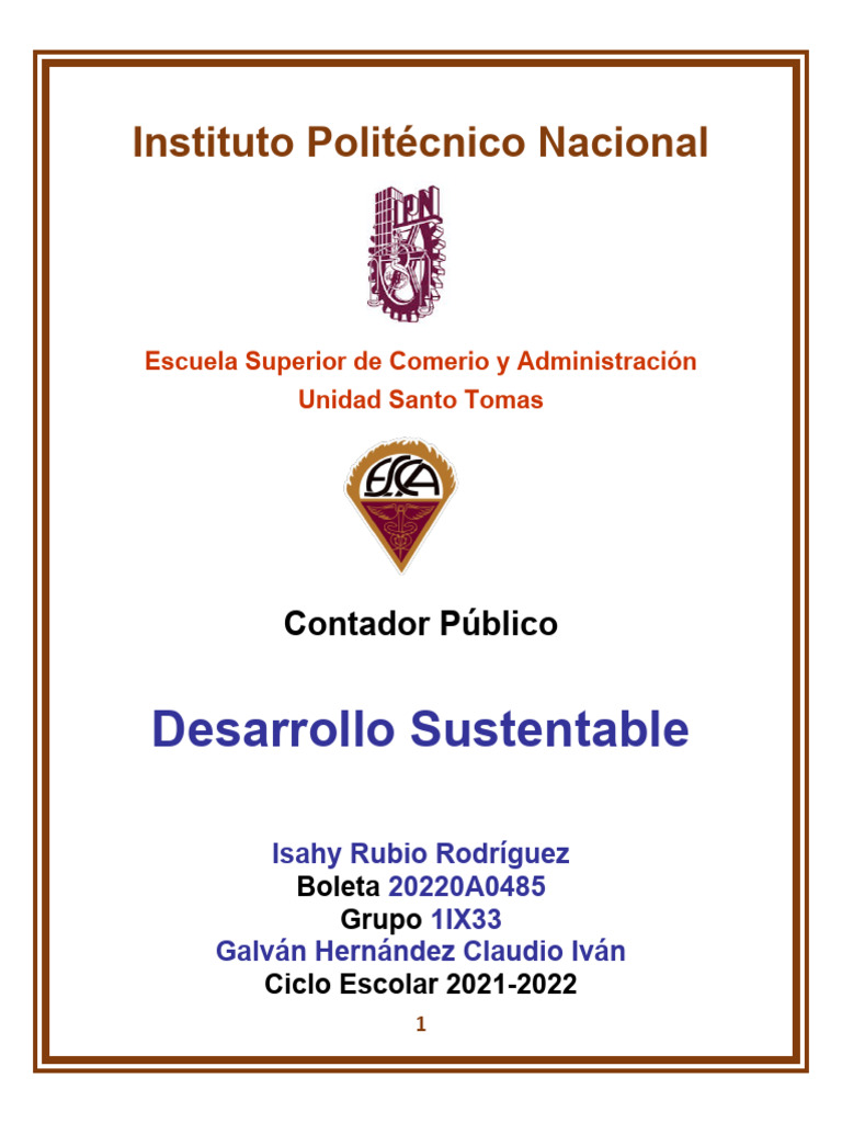 3 Act 1 - Rubio Rodriguez Isahy | PDF | Desarrollo sostenible | Sustentabilidad