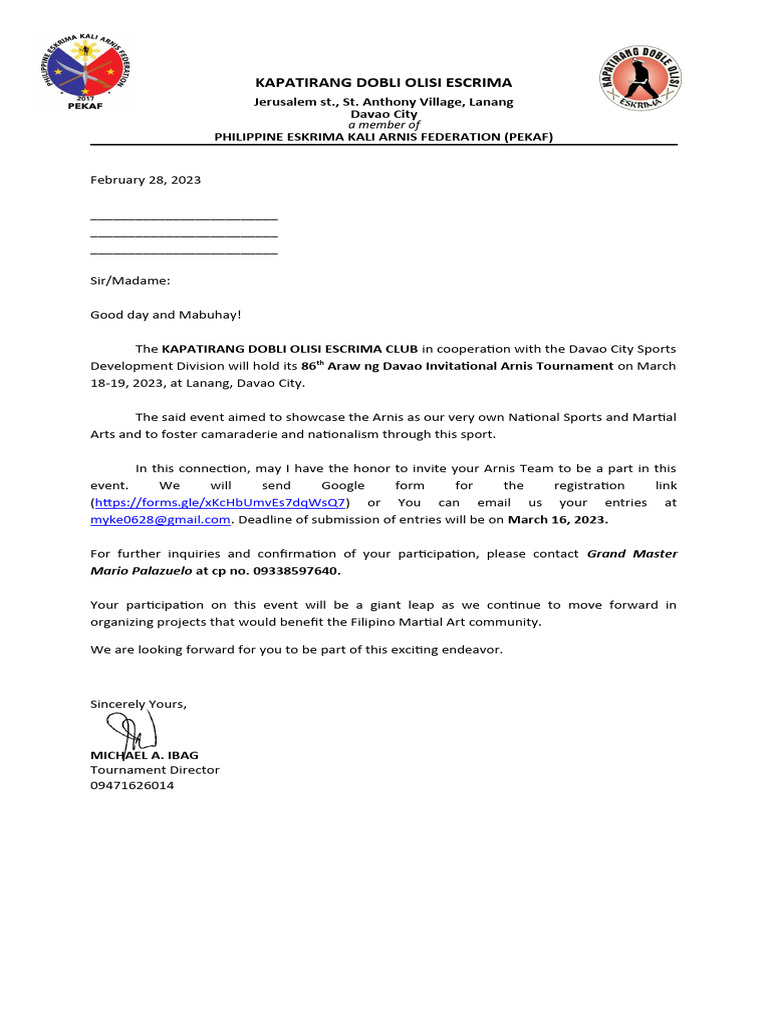 Araw Ng Davao Arnis | PDF