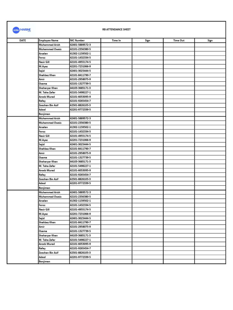 RB Att Gate Sheet | PDF