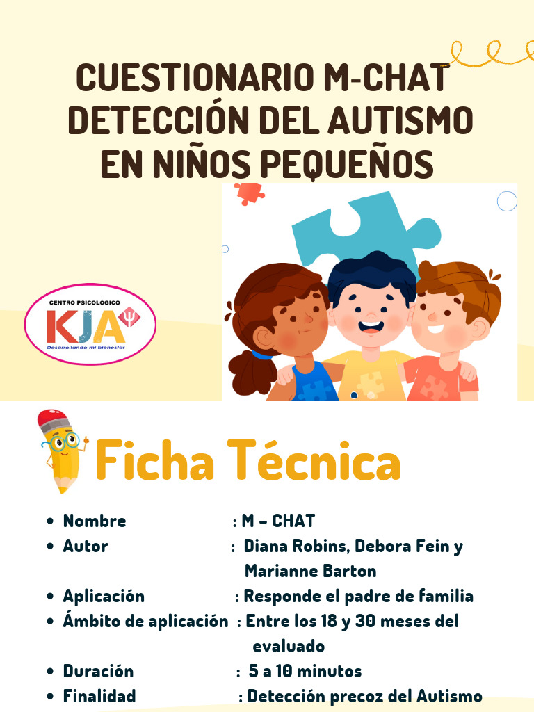 Cuestionario M CHAT Detección Del Autismo en Niños Pequeños | PDF ...