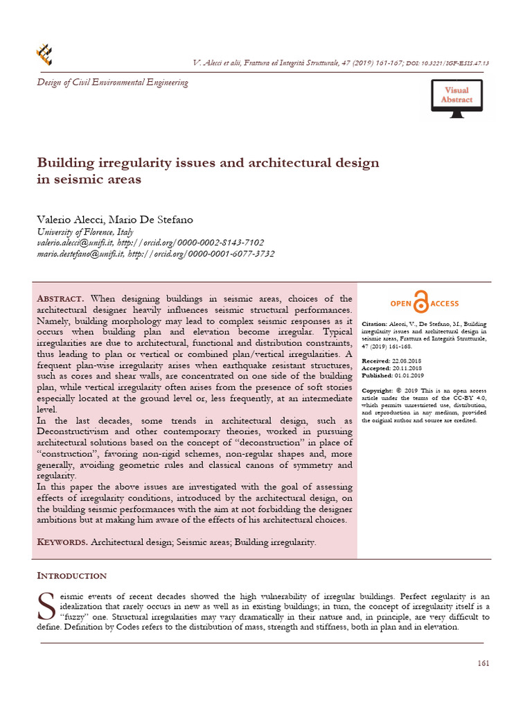 Building Irregularity Issues and Architectural Design | PDF