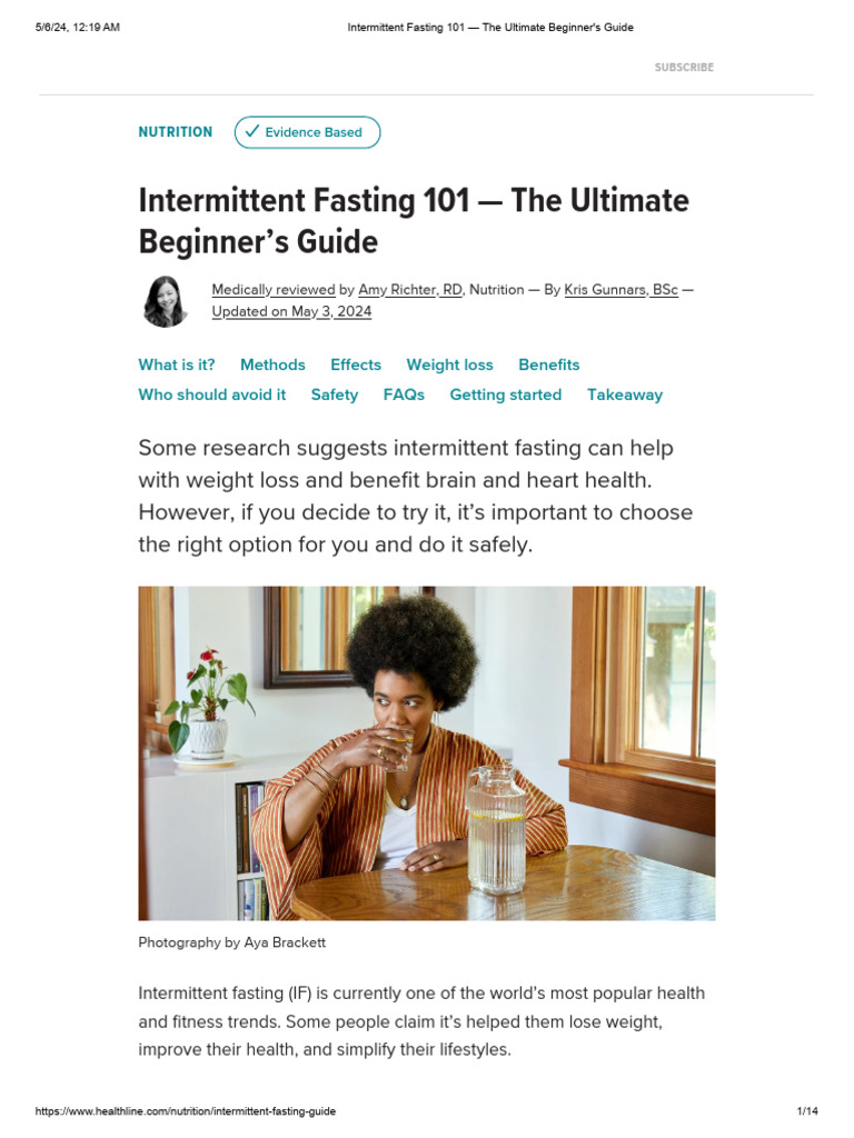 Intermittent Fasting 101 — The Ultimate Beginner's Guide | PDF | Intermittent Fasting | Fasting