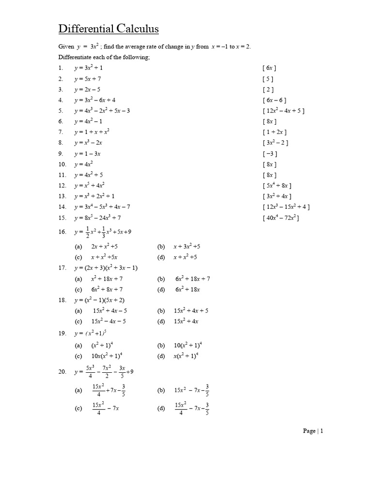 5-Differential Calculus | PDF | Calculus | Mathematical Analysis