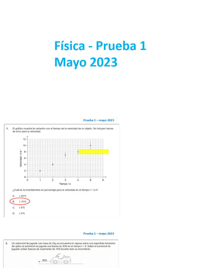 Prueba 1 2 3 2023-1 | PDF | Corriente eléctrica | Protón