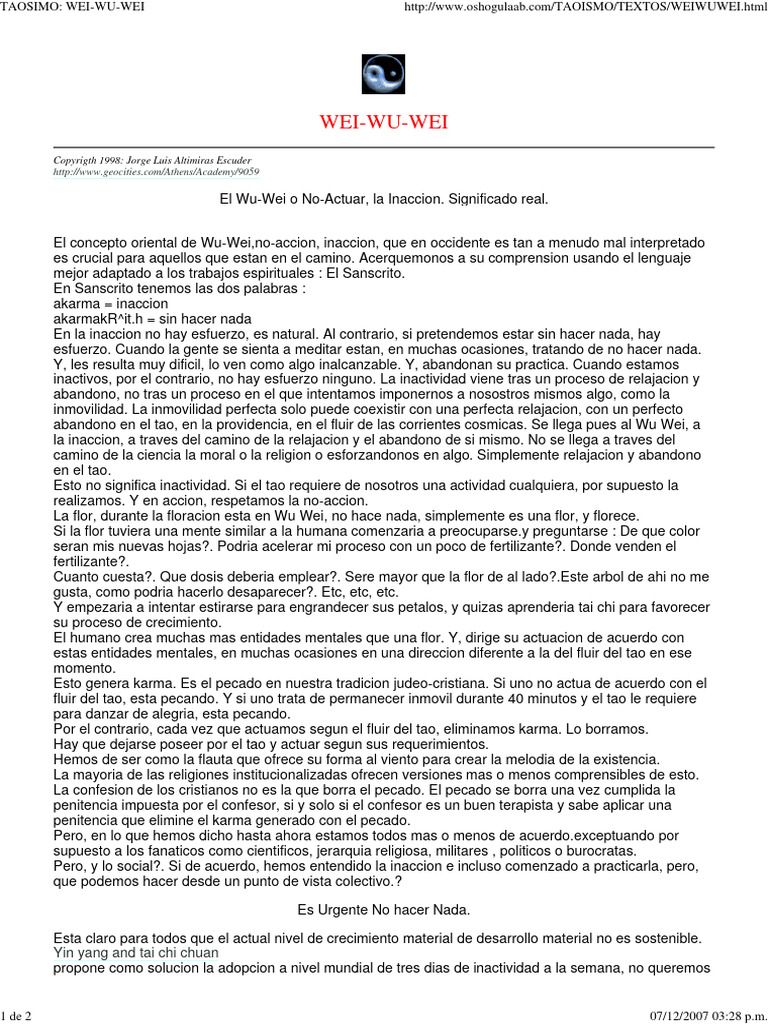 Tao - Wei-Wu-Wei | PDF