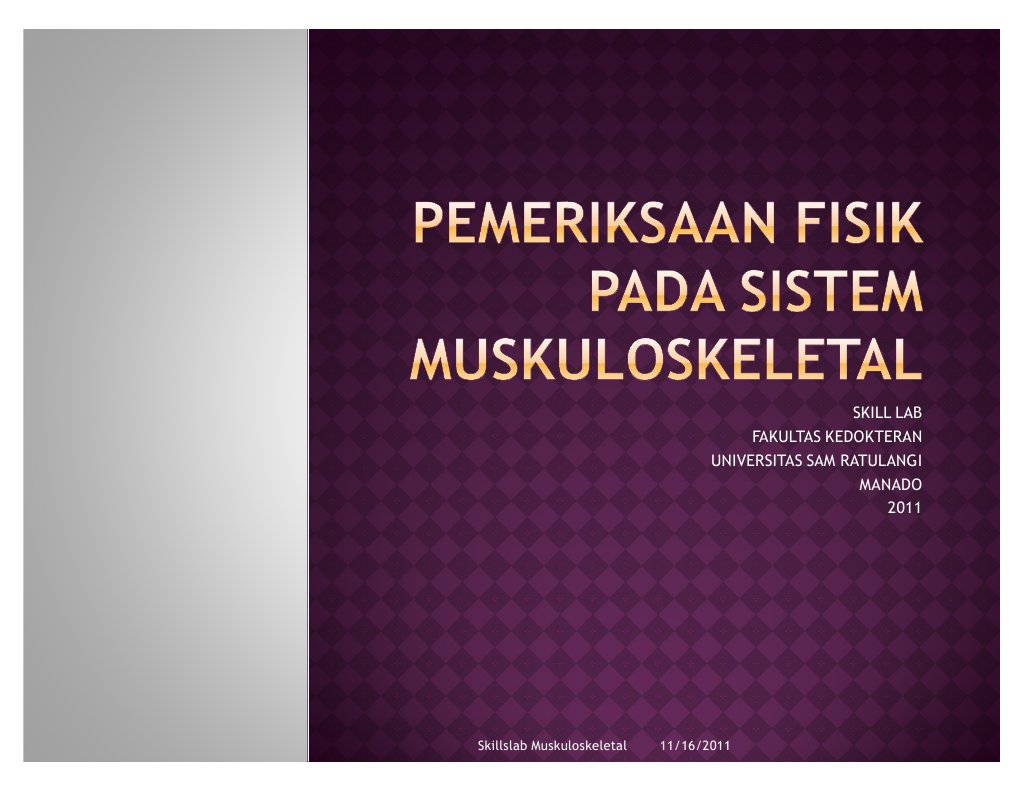 Pemeriksaan Fisik Pada Sistem Muskuloskeletal | PDF