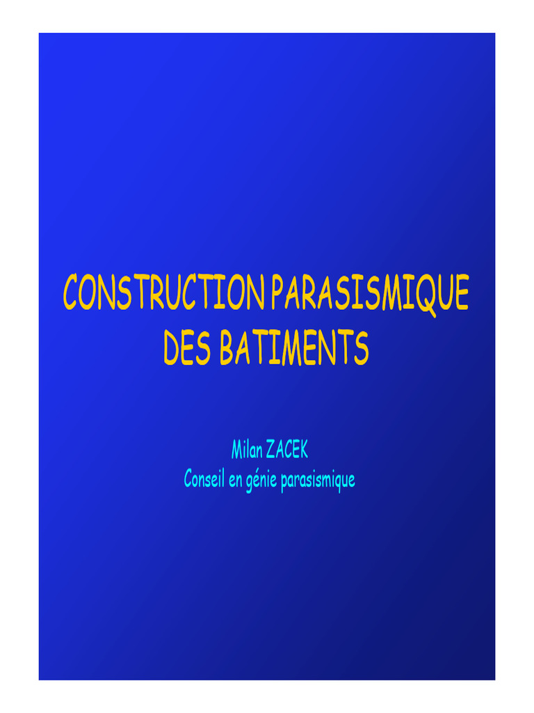Construction Parasismique : Guide Pratique | PDF | Tremblements de ...