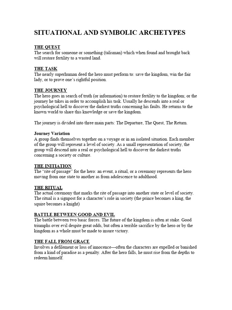 Situational Archetypes | PDF | Hero | Heaven