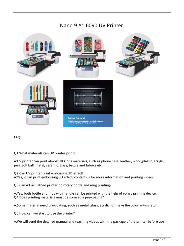 6090 Uv Printer | PDF | Printer (Computing) | Printing