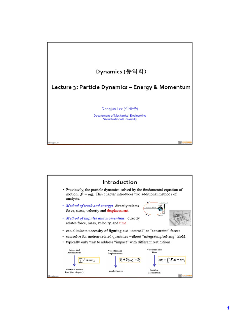 Particle Dynamics: Work and Energy Principles | PDF | Force | Classical ...