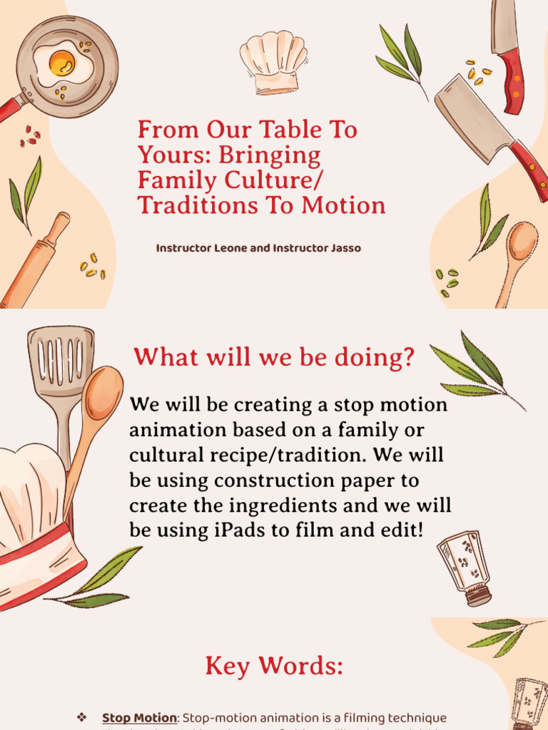 Stop Motion Food Recipe | PDF | I Pad | Animation