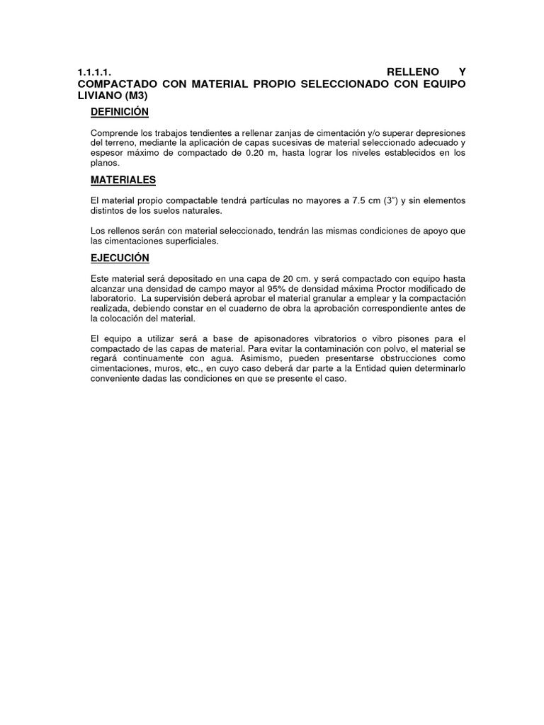 RELLENO Y COMPACTADO | PDF