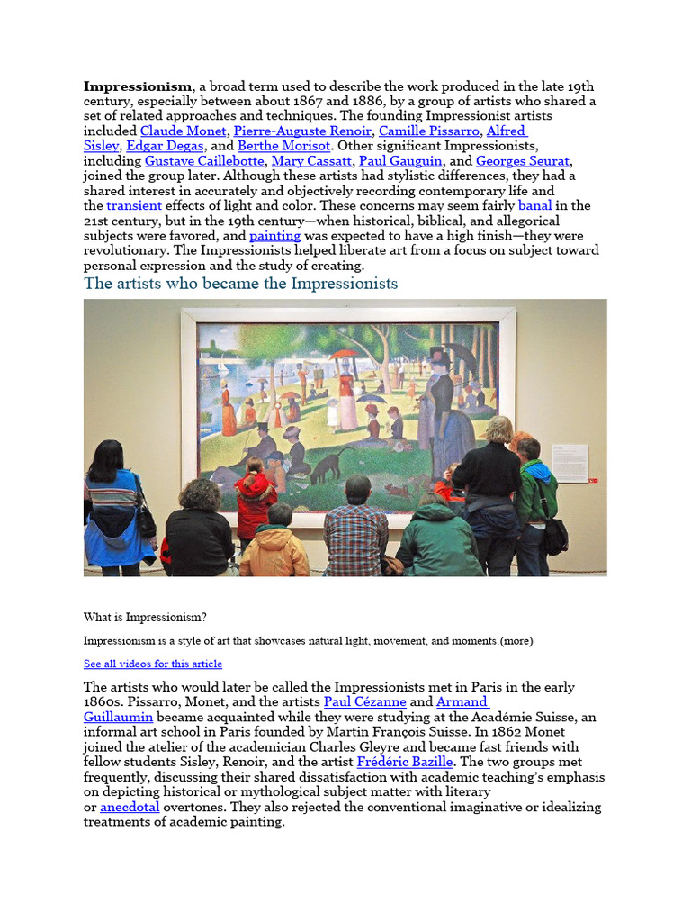 IMPRESSIONISM ART | PDF | Impressionism | Claude Monet