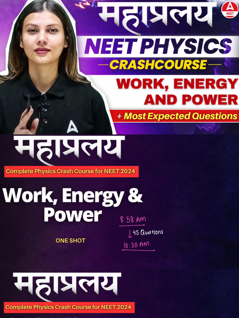 MAHA ONE SHOT and Q - Work, Energy and Power | PDF | Collision | Force