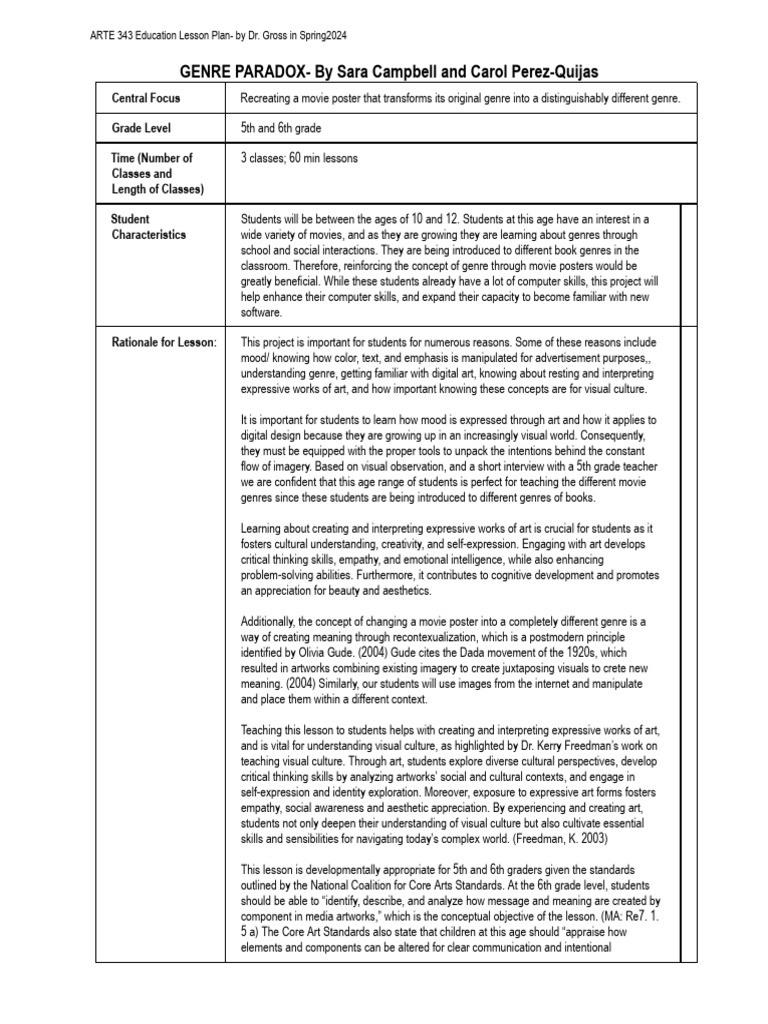 genre paradox lesson plan pt2 | PDF | Lesson Plan | Critical Thinking