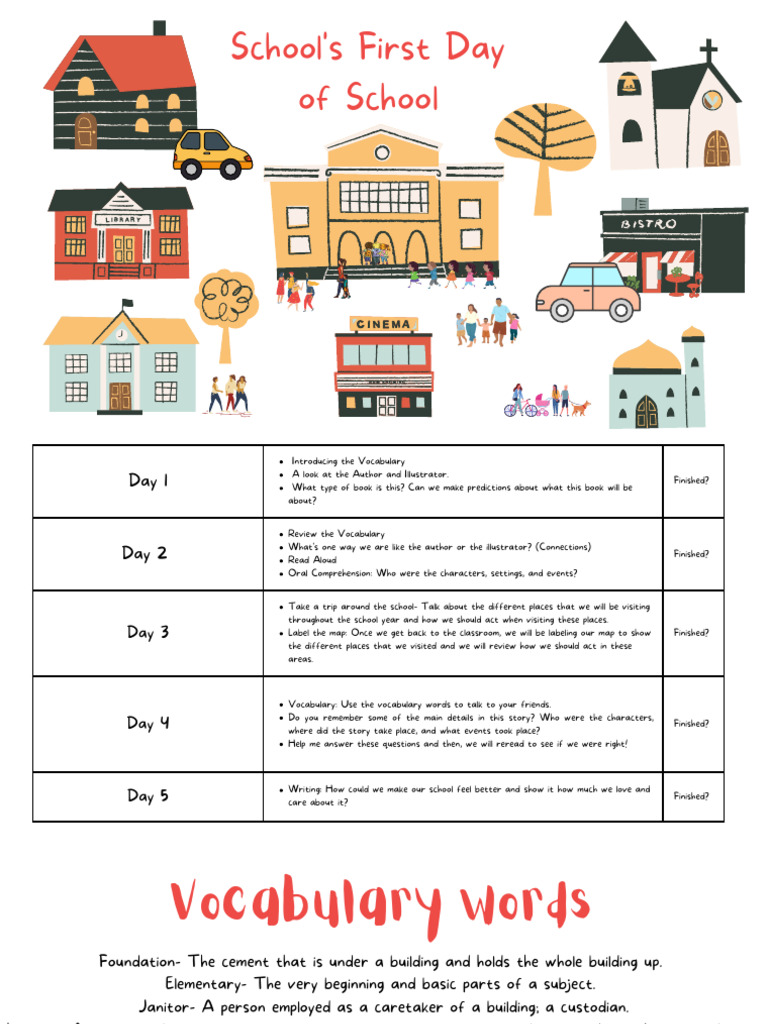 School's First Day Activities Guide | PDF | Vocabulary