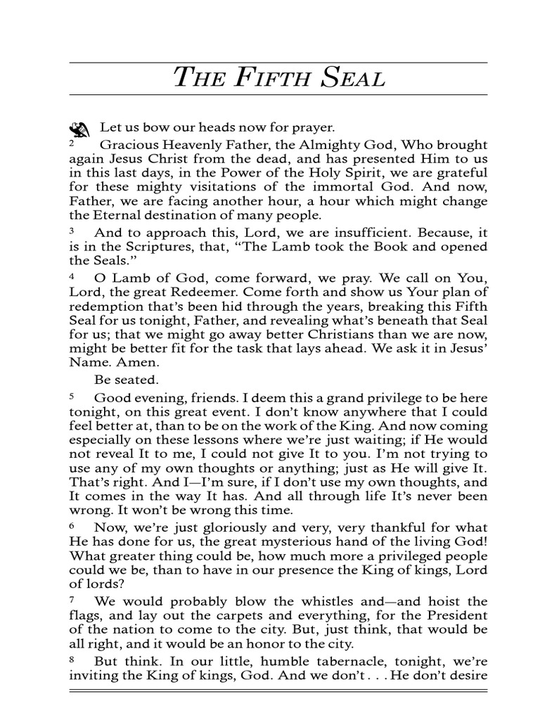 Understanding the Fifth Seal Revelation | PDF | God The Father | Revelation