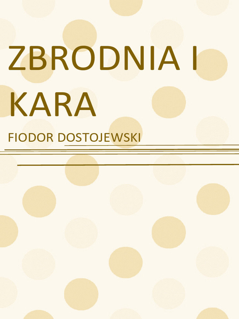 Opracowanie Zbrodnia I Kara | PDF
