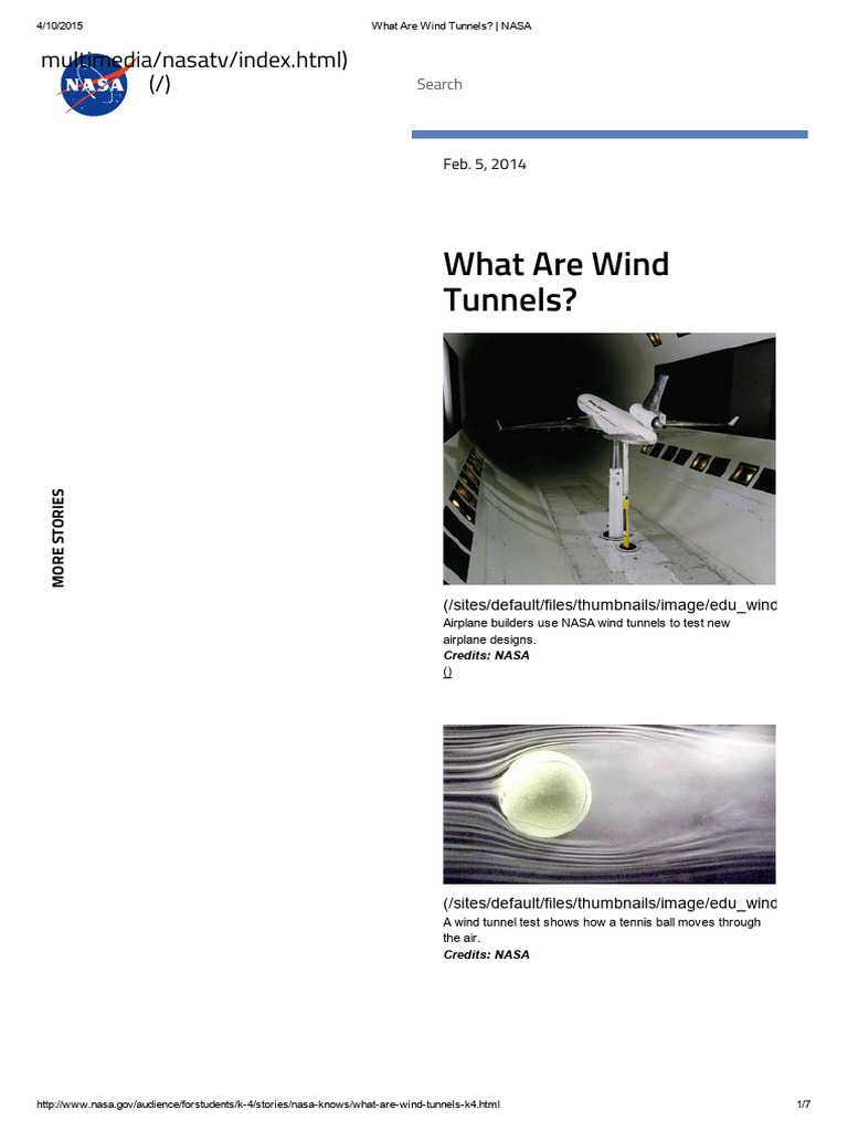 What Are Wind Tunnels - NASA | PDF | Wind Tunnel | Nasa