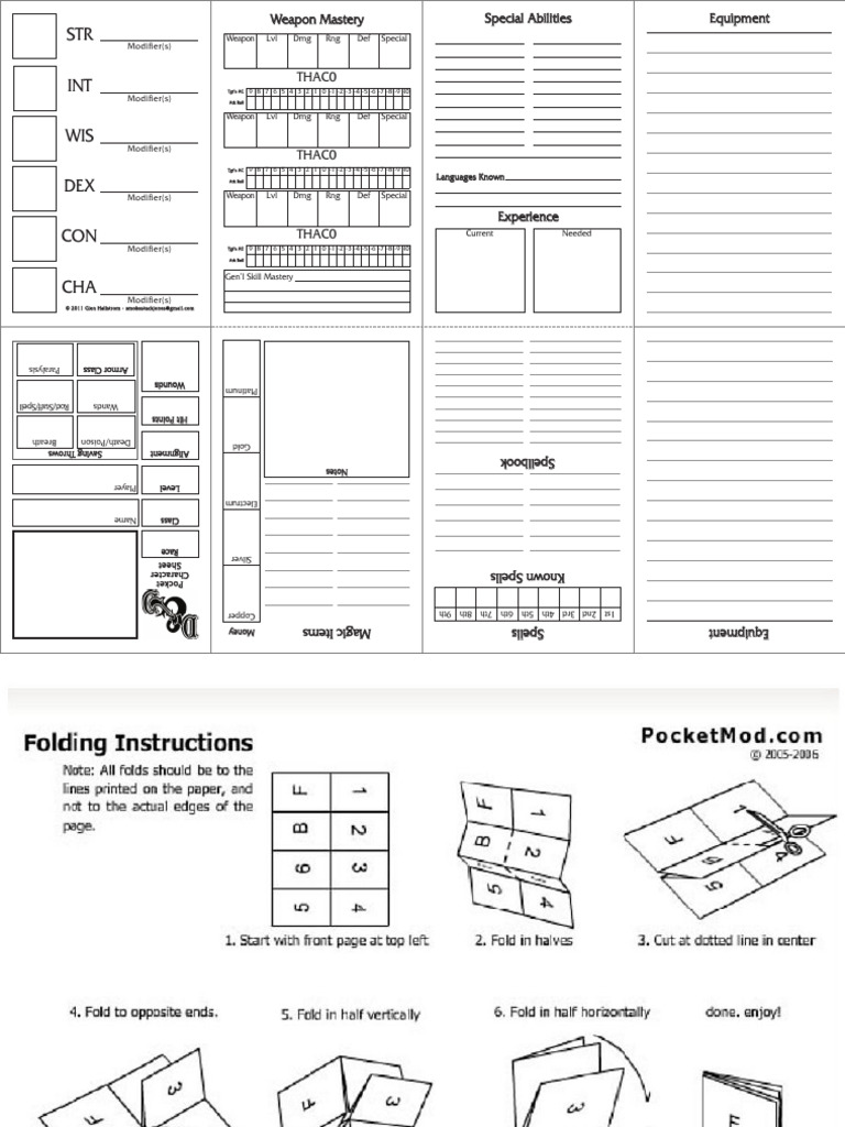 Basic Character Sheet Pocket | PDF | Role Playing Games | Role Playing ...