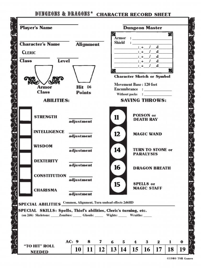 Basic DD Character Sheets Filled and Blank | PDF | Dungeons & Dragons ...