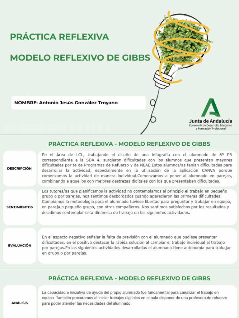 Copia de Plantilla Modelo de Gibbs | PDF | Cognición | Aprendizaje