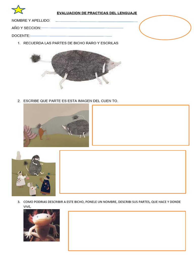 Evaluacion de Practicas Del Lenguaje Bicho Raro | PDF
