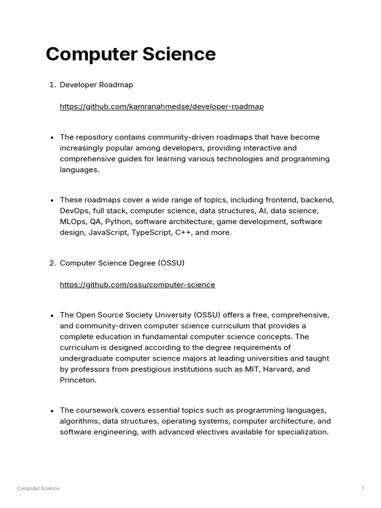 Computer Science Resources Pdf Computer Programming Computer Science
