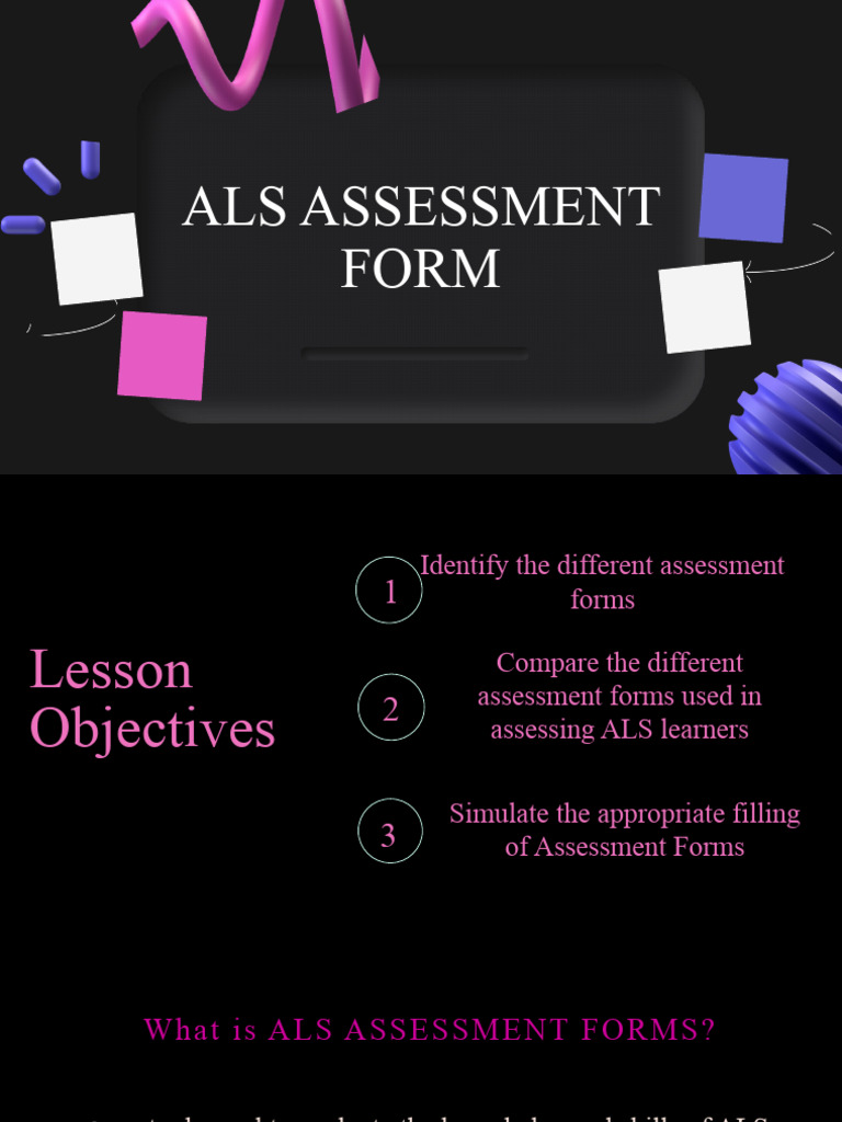 ALS Assessment Forms Overview | PDF | Educational Assessment | Learning