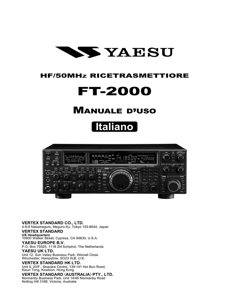 FT 2000 Manuale | PDF