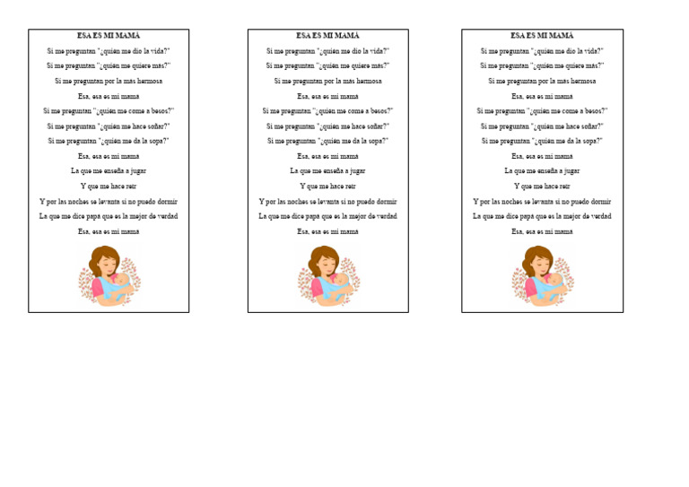 Letra de La Cancion Esa Es Mi Mama | PDF