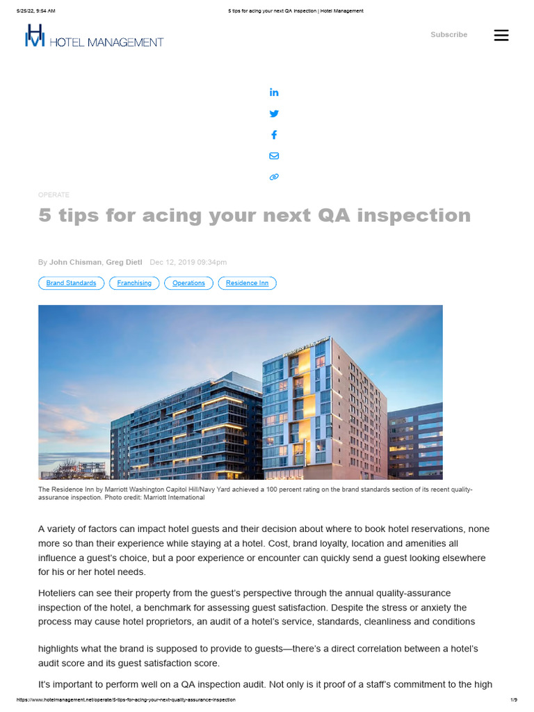 5 Tips for Successful Hotel QA Inspections | PDF | Hotel | Audit