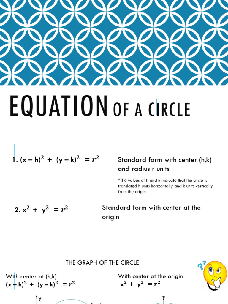 Equation of A Circle | PDF | Equations | Circle
