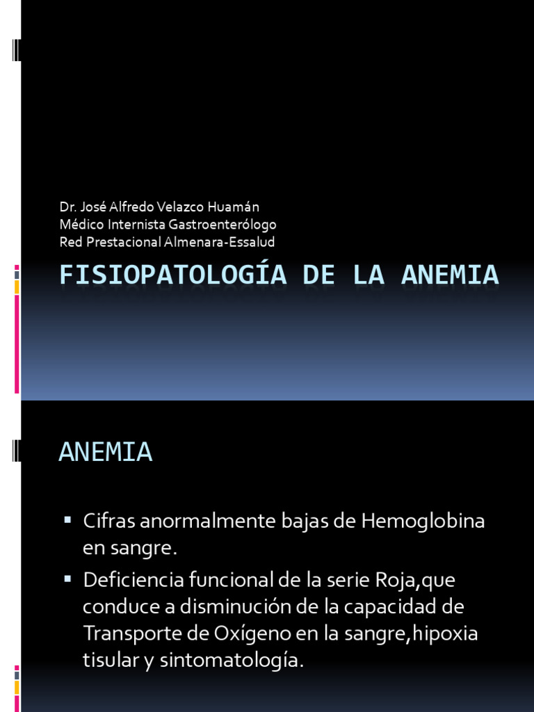 Fisiopatología de La Anemia | PDF | Anemia | Glóbulo rojo