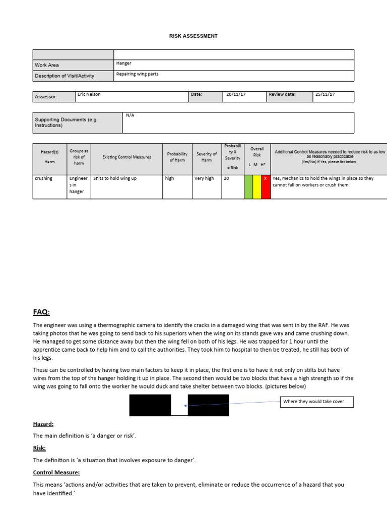 RISK ASSESSMENT Task 2 H&S 2 | PDF | Risk | First Aid