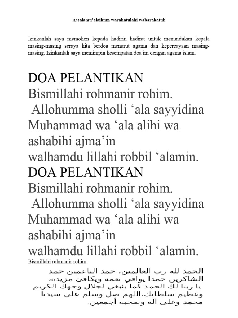 Doa Pelantikan KPPS | PDF
