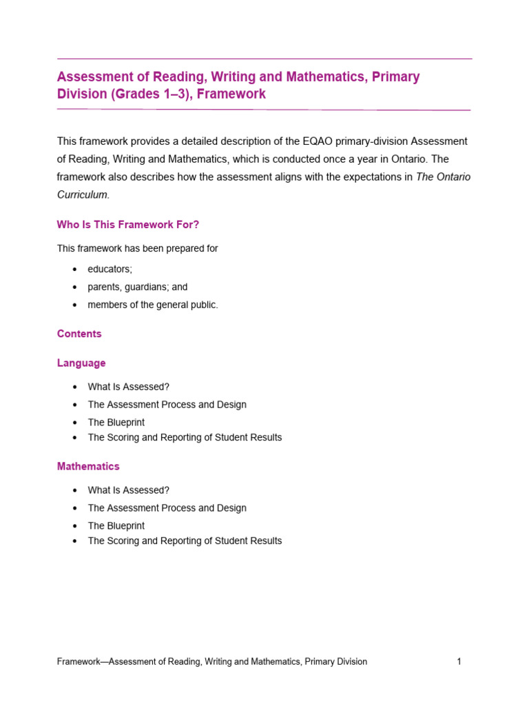 Framework Grade3 Assessment | PDF | Educational Assessment | Curriculum