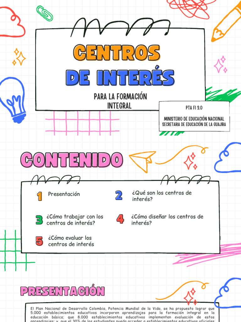 Centros de Interés en Educación Preescolar | PDF | Evaluación | Aprendizaje